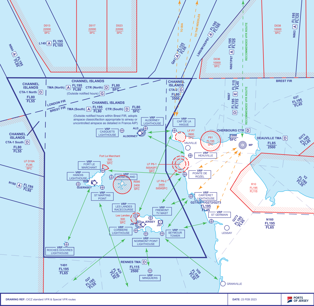 Standard VFR & Special VFR Routes – Channel Island Airspace